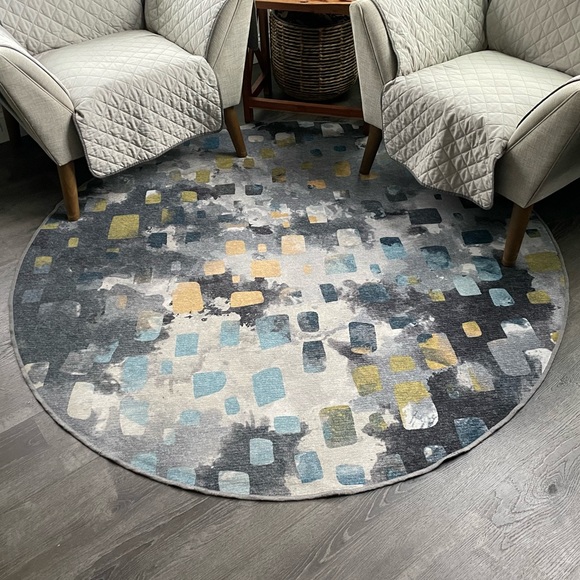 Ruggable | Other | Ruggable Original 6 Round Watercolor Paintwork Grey ...